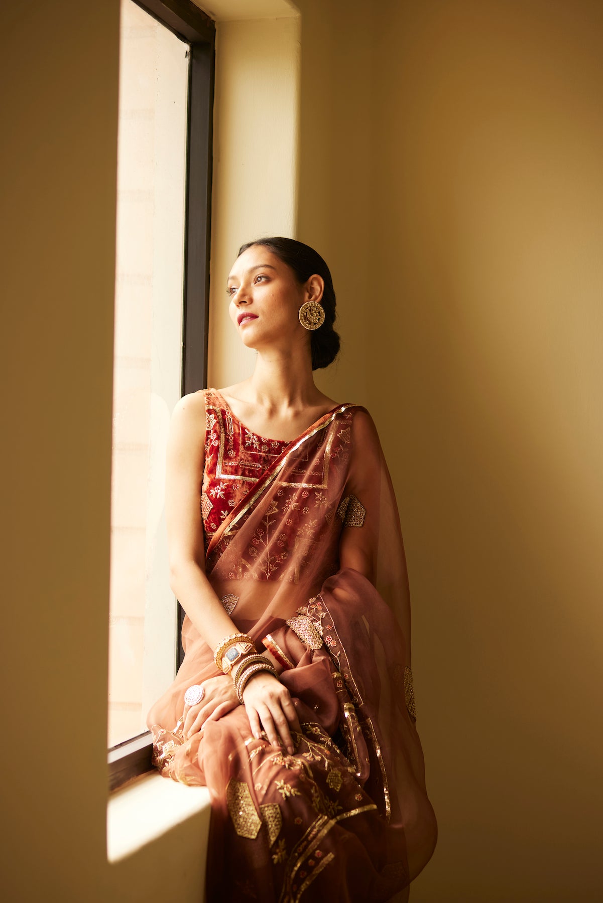 Brown Meera Saree – Sarang Kaur
