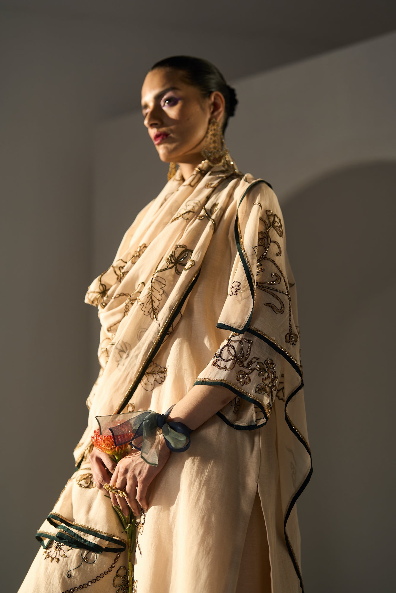 Cream Basant Dupatta – Sarang Kaur